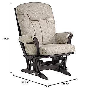 Dutailier Joanna Grand Wood Glider Chair with Multi-Position Lock, Espresso/Beige
