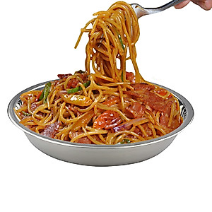 Nicesh 7.64 Inch Stainless Steel Round Plate, Dinner Plate Dish, Pack of 6