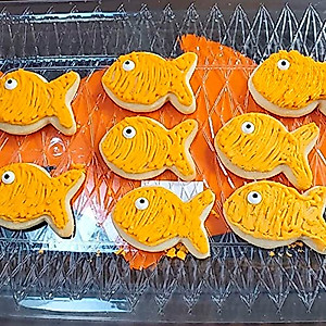 Fish Cookie Cutter Multi x5 – Plastic Red Fish Cutters For Cookies, Dough, Bread, Soft Fruits, Soft Veggies and More – Cutters For Mini Fish-Shaped Goods