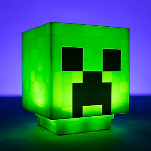 Paladone Minecraft Creeper Desk Light with Official Creeper Sounds, Handheld Night Light for Kids Room or Gamer Décor - Licensed Minecraft Gifts