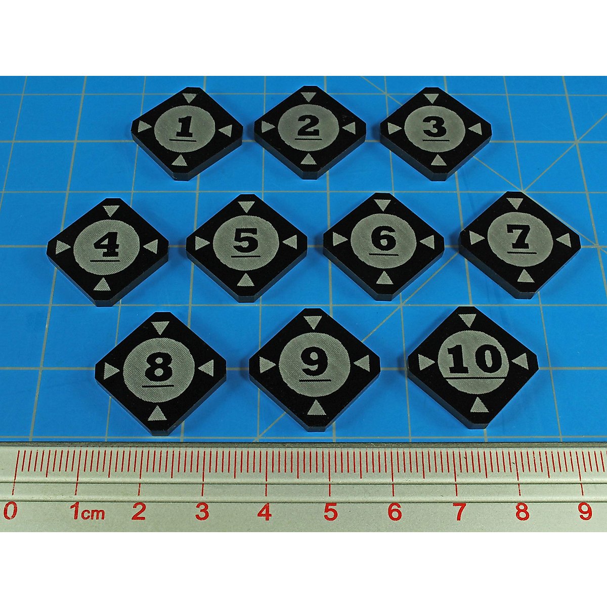 LITKO Space Fighter Target Lock Token Set | Ship Number | Compatible with Star Wars: X-Wing (Double-Sided #1-10, Black)