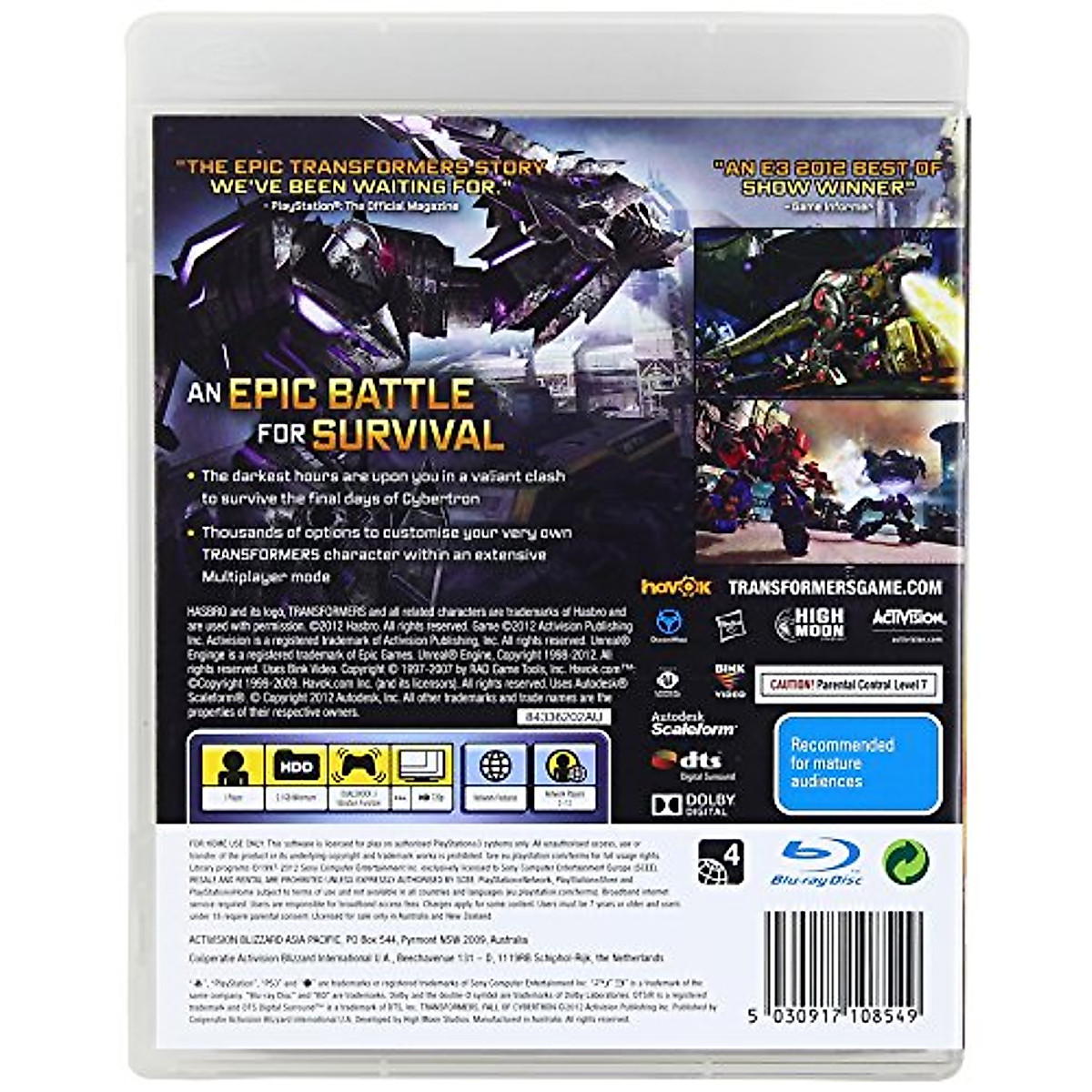 Transformers: Fall of Cybertron - Playstation 3