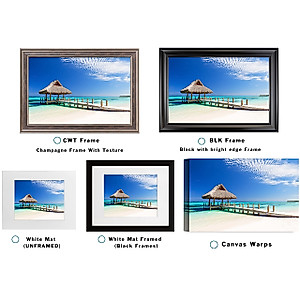 Over water bungalows Personalized Canvas or Photo Print and Framed Art Artwork with Couple's Names Special Date and Your Own Message on, Great Gift for Anniversary,Wedding,Birthday
