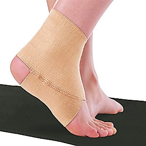 BraceAbility Elastic Ankle Brace | Foot Arch Support Sleeve for Gymnastics, Dance, Ballet, Cheerleading, Tumbling, Yoga, Pilates, Exercise to Prevent Ankle Sprain, Twisting & Swelling (Medium)
