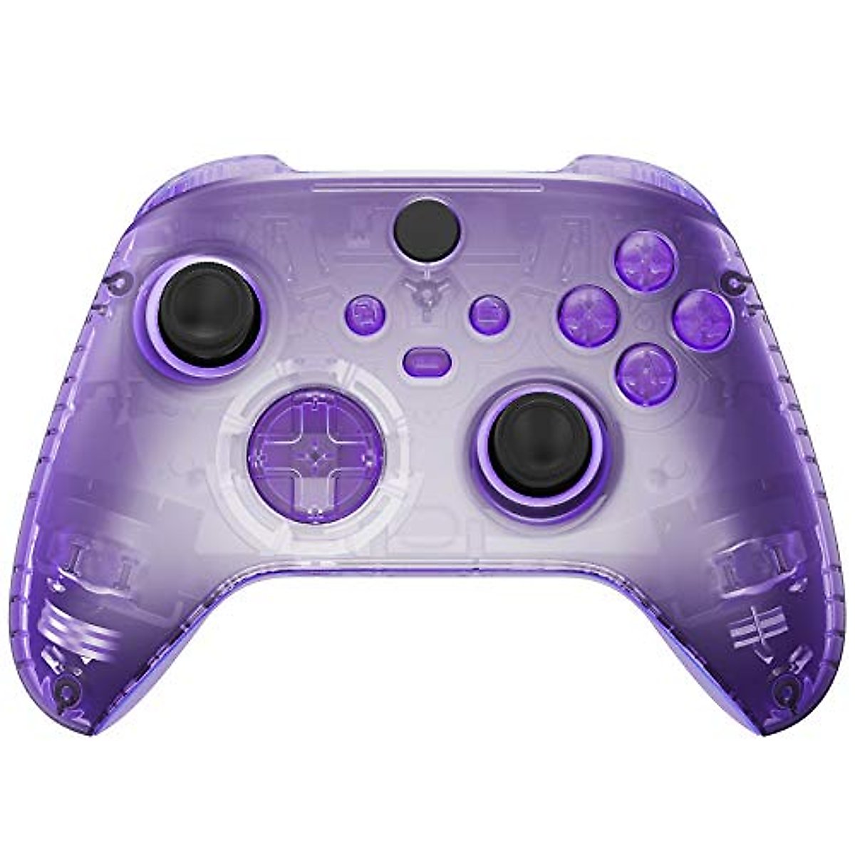eXtremeRate Clear Atomic Purple Controller Full Set Housing Shell Case w/Buttons for Xbox Series X/S, Custom Replacement Side Rails Front Back Plate Cover for Xbox Series S & Xbox Series X Controller