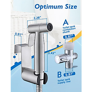 2 Packs BRITULIF Bidet Sprayer for Toilet, Hand Sprayer Bidet with Adjustable Jet Spray for Toilet Handheld Bidet Cloth Diaper Sprayer Set Muslim Shower Bidet Handheld-Easy to Install