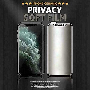 for iPhone 12 Pro MAX 11 Pro Max Ceramic Privacy Soft Film,Privacy Full Covered Soft Anti Spy Screen Protector Film,HD/Matte Black 2 Packs (Matte Black, for iPhone 12 Mini)