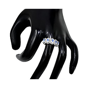 925 Sterling Silver Natural Blue Fire Rainbow Moonstone Ring Statement Ring June Birthstone Wedding Jewelry Proposal Ring Engagement Gift For Girlfriend Gift For Her (Sterling Silver, 9.25 US)