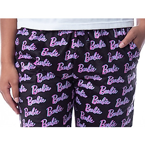 Mattel Womens' Barbie Logo All Over Print Loungewear Sleep Pajama Pants (M)