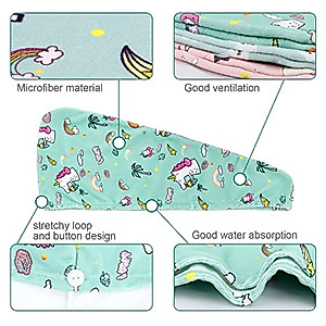 FAISOTY 3Pcs Microfiber Hair Towel for Kids, Quickly Drying Hair Towel with Button Using for Wet Hair Drying for Kids/Girls/Women
