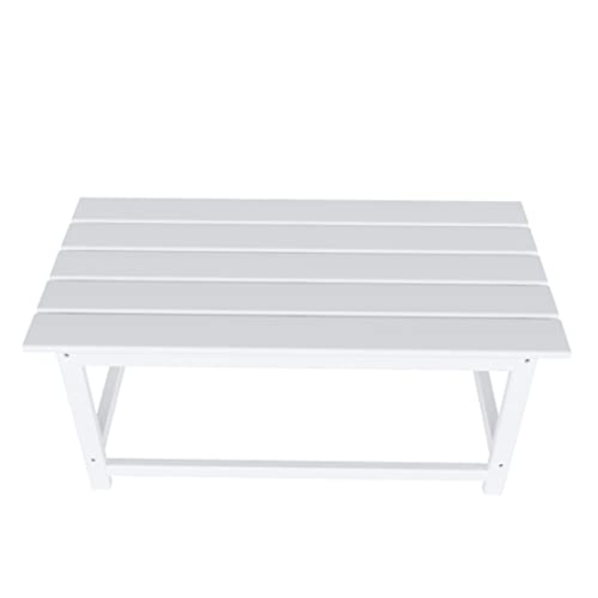 WO Adirondack Outdoor Coffee Table 35" inch Long Retro Rectangle Entertainment Table for Indoor, Outdoor, Living Room, Patio, Lawn, Garden, Balcony, Backyard, Porch, Pool, Deck (Bright White)