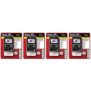 Texas Instruments TI-84 Plus CE Graphing Calculator, Black, Pack 4