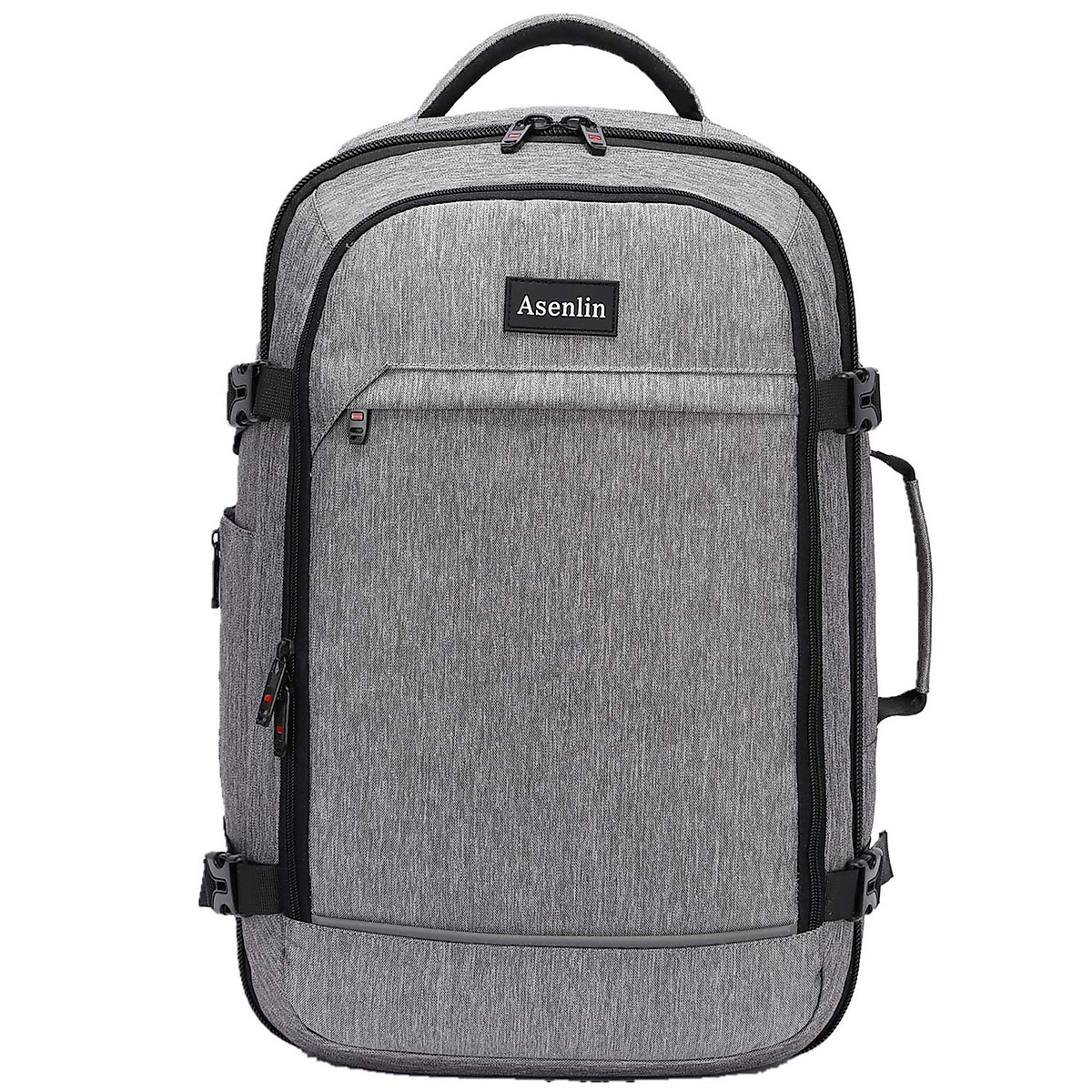 Asenlin 40L Travel Backpack for Women Men，17 Inch Laptop Backpack Flight Approved Luggage Carry On Water Resistant Computer Backpack for Weekender Overnight Large Daypack Grey