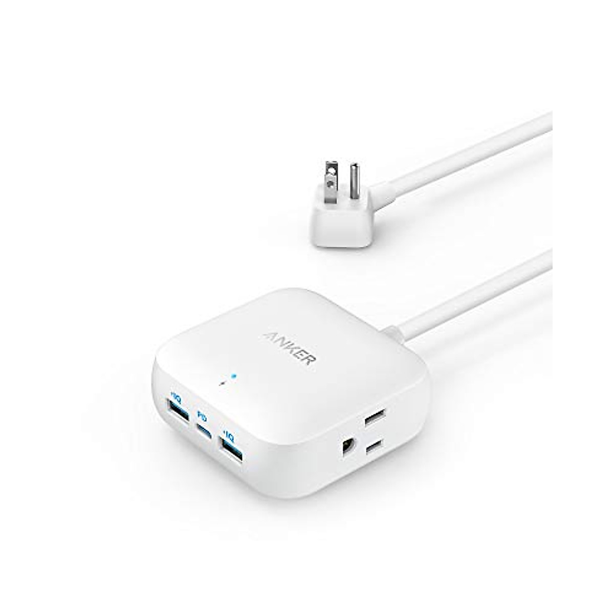 Anker Power Strip with USB C, 30W PowerPort Strip PD 2 Mini with 2 Outlets & 3 USB (18W USB C), 5 ft Cord, Flat Plug, high-Speed Charge to Phones, Tablets, for Hotel, Dorm Room, Cruise Ship and Home