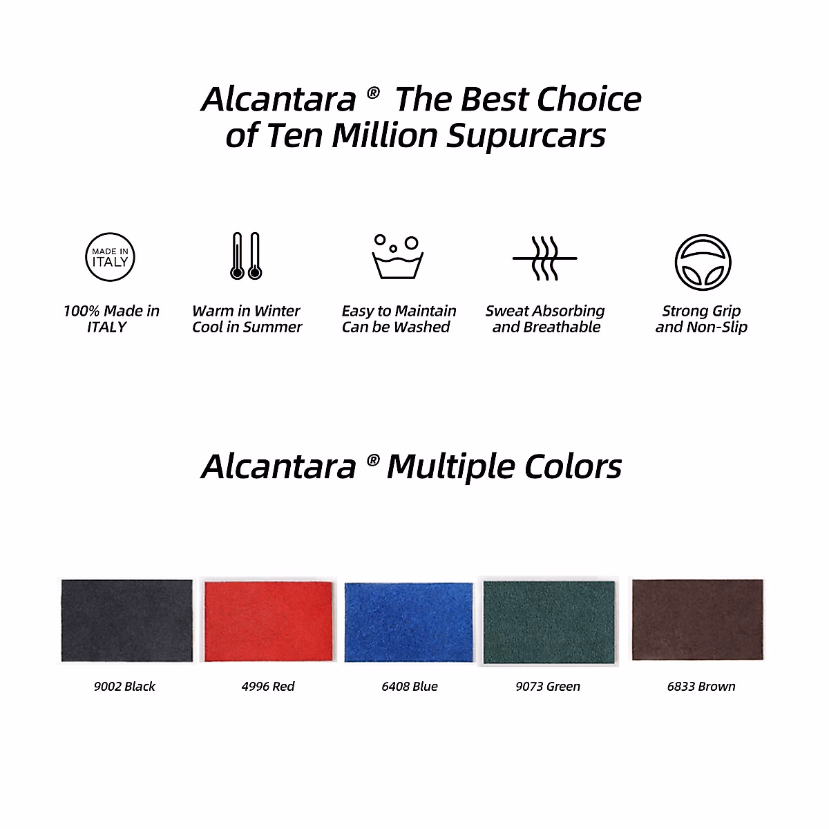 Alfanxi Hand Stitched Italy Alcantara Material Steering Wheel Cover Wrap Compatible with Tesla Model Y/3/S (Red Stripe)