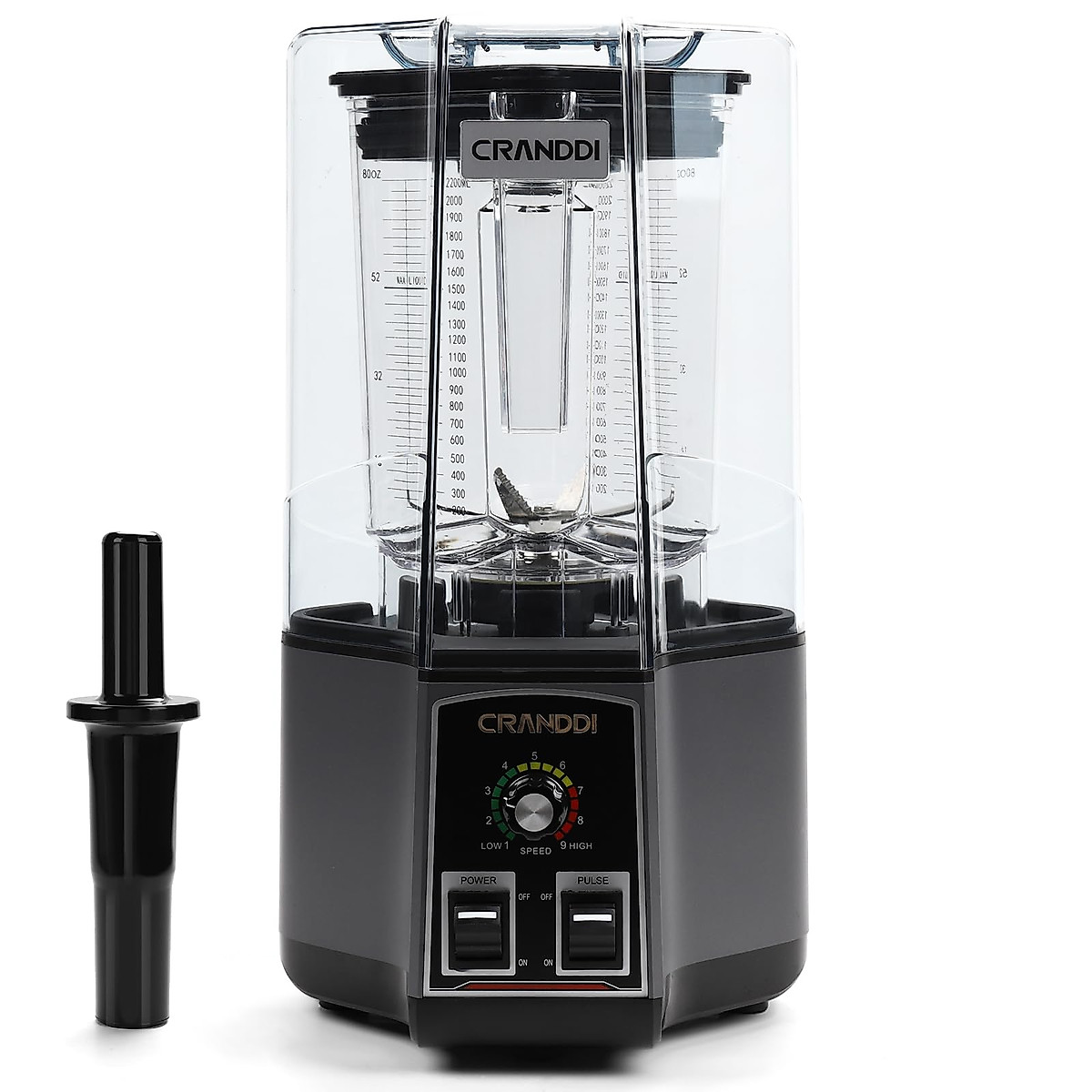 CRANDDI Commercial Blender, Retro Blender with 80oz Pitcher, Large Capacity & Small Volume, 1500w Professioanl Blender, Blenders for Kitchen, Self Cleaning Blender with Pulse Function, K85