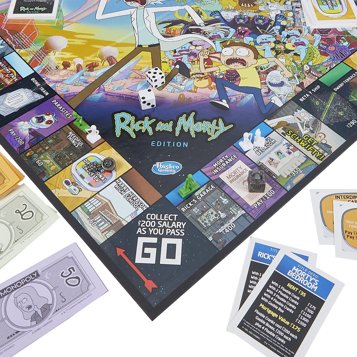 Hasbro Gaming Monopoly: Rick and Morty Edition Board Game, Cartoon Network Game for Families and Teens 17+, includes Collectible Monopoly Tokens (Amazon Exclusive)