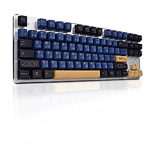 MOLGRIA Blue Samurai Keycaps, 129 Set PBT KeyCaps for Gaming Keyboard, Cherry Profile Dye Sublimation Custom Keycaps with Puller for Gateron Kailh Cherry MX Switch 104/87/71/61 60 Percent Keyboard