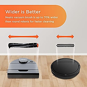 Neato D10 Intelligent Robot Vacuum Cleaner–LaserSmart Nav, Smart Mapping, Cleaning Zones, WiFi Connected, 300-min runtime, Powerful Suction, Max Clean, Edges, Corners & Pet Hair, XXL Dustbin, Alexa