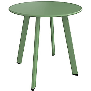 Grand patio Indoor & Outdoor Steel Side Table, Weather-Resistant Round End Table with Square Feet, Small Accen Table Great for Patio, Balcony, Camping