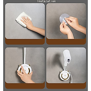 JARPSIRY 360° Adjustable Hands Free Hair Dryer Holder, Wall Mounted Blow Dryer Stand Rack with Cable Hanger, Flexible Lazy Hair Dryer Holder Bathroom Organizer