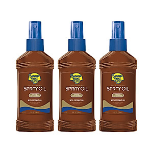 Banana Boat Deep Tanning Oil Pump Spray, 8oz | Dark Tanning Oil Spray, Contains No Sunscreen, Moisturizing Body Oil, Tanning Spray, 8oz (Pack of 3)