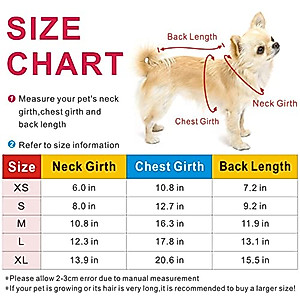 Idepet Pet Dog Cat Coat with Leash Anchor Color Patchwork Padded Puppy Vest Jacket Teddy Chihuahua Costumes Pug Cloth XS S M L (Small, Rose Red)