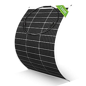 ECO-WORTHY Flexible Solar Panel 130 Watt 12 Volt Monocrystalline Semi-Flexible Bendable for Off- Grid System Motorhome, RV, Caravan, Camper, Boats, Roofs, Uneven Surfaces