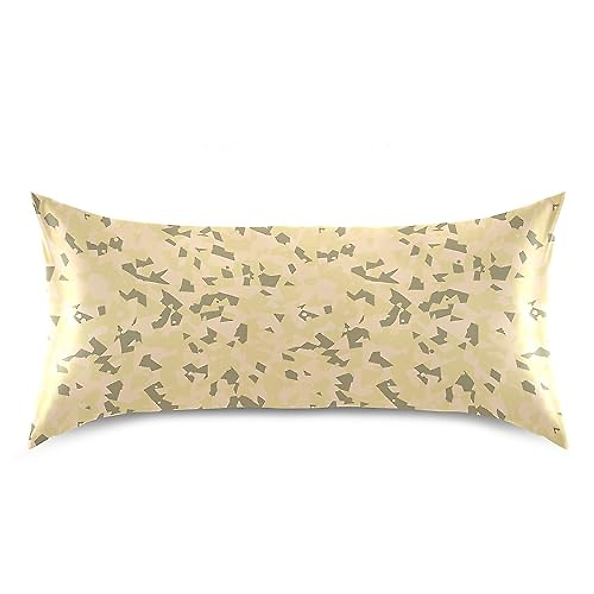 Desert Camouflage Khaki Pillow Covers Silk Pillowcase for Hair and Skin Soft Smooth Breathable Cooling Satin Pillowcase Standard Size Pillow Case for Bedroom Bed Women Boys Girls (20x30 Inch)