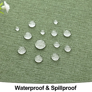 Smiry Rectangle Linen Tablecloth, Waterproof Spillproof Anti-Wrinkle Burlap Table Cloth, Washable Decorative Farmhouse Fabric Table Covers for Dining, Fall Parties, Banquets, 52x70 Inch, Sage Green