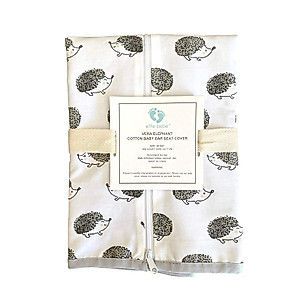 effe bébé Car Seat Covers for Newborn Infant Baby - Made from 100% Breathable Cotton - Can be Used for Carseat Canopy Baby Carrier Stroller Cover - for Boys and Girls (Grey Hedgehog)