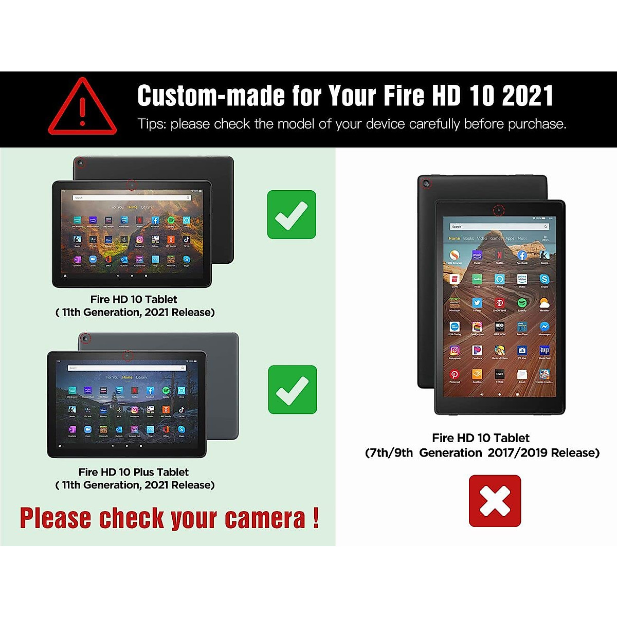 TiMOVO Case for All-New Kindle Fire HD 10 & Fire HD 10 Plus Tablet (10.1", 11th Generation, 2021 Release), Vertical Horizontal Stand Cover with Auto Wake/Sleep, Card Slot, Hand Strap, Green