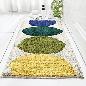Lemon Bathroom Mat Decor,18''x26'' Fruit Pattern Soft Lemon Floor Rug Microfiber Shaggy Water Absorption Kitchen Rugs Bath Rugs Indoor Rugs