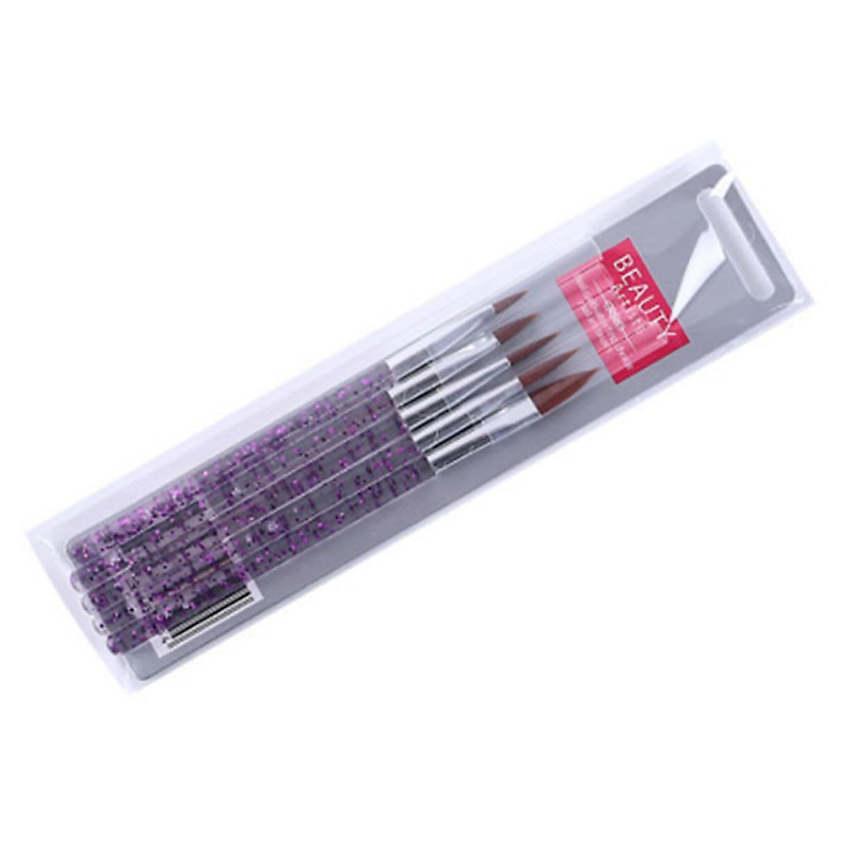 Beavorty Nail Art Pen Brush Set 5pcs Nail Detail Brushes for Nail Nail Supplies for Salon