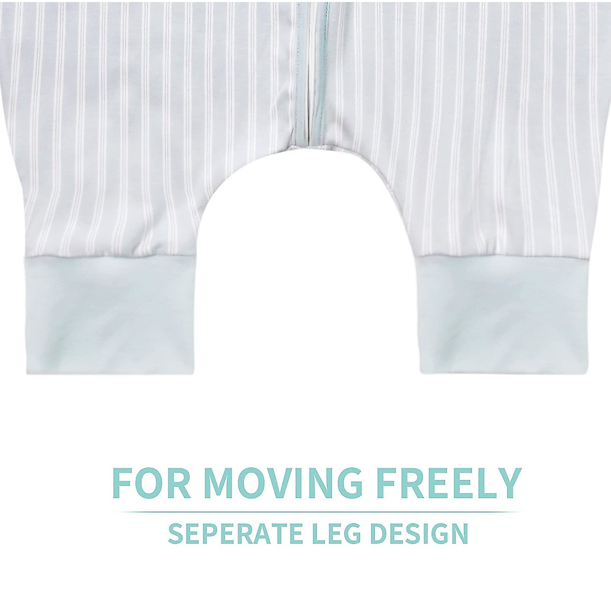 Baby Sleep Sack with Feet 18-36 Months, Lightweight Sleeping Bag with Legs for Baby Boys and Girls, 100% Cotton Baby Wearable Blanket, Blue Stripe, Unisex Baby, X-Large