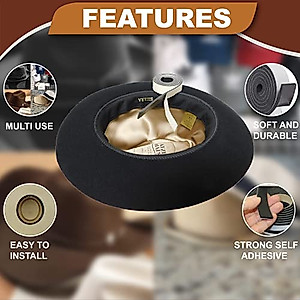 Hat Tape Roll 1200" (100 Feet) Black - Hard Hats Size Reducer Foam Filler - Cap Sizing Strip Insert - for Fedora, Baseball Caps, Pana, Straw, Cowboy, Western