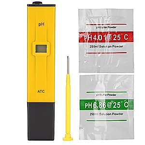 Zunate PH Meter Digital Display Small Error 0.0 to 14.0pH Measurement Range PH Tester High Compatibility Reliable ABS PH Pen for Aquariums Laboratory(Yellow Black)