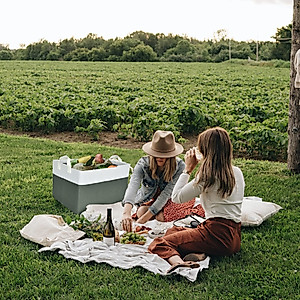 GRANNY SAYS Storage Bins for Shelves, Linen Closet Organizers and Storage Baskets Extra Large, Shelf Baskets with Metal Frame, Storage Boxes for Bedroom Wardrobe, White/Gray, 2-Pack