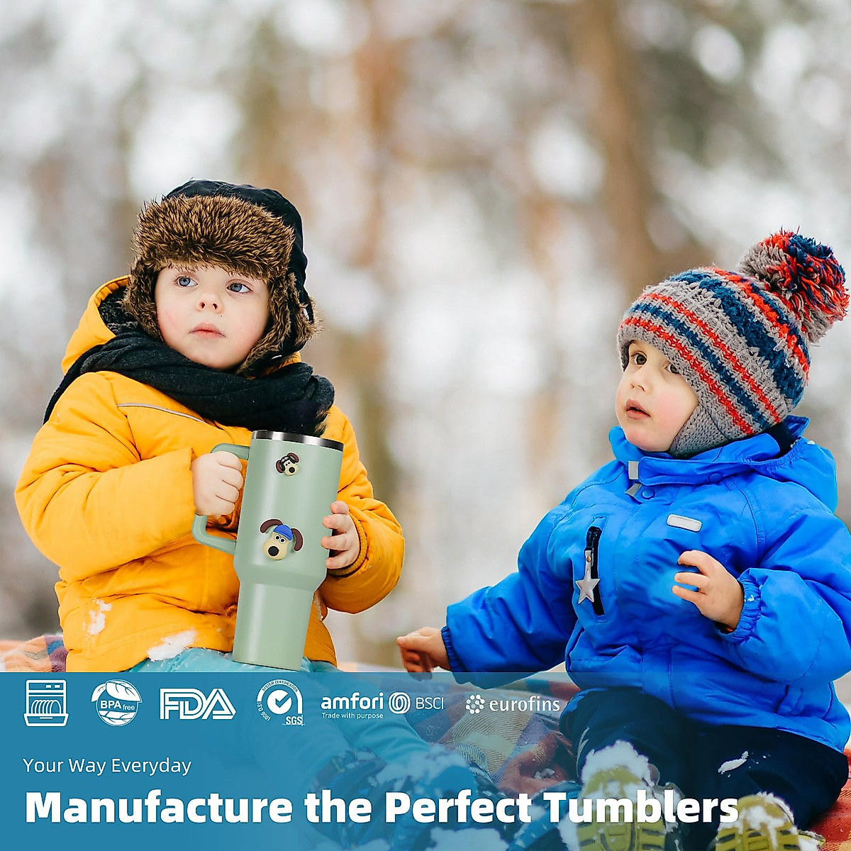 Boraijoe 40 oz Tumbler with Handle and Straw,Reusable Stainless Steel Water Bottle Travel Mug Insulated Cup,Double Wall Vacuum 100% Leak-proof Travel Coffee Mug(Earth Tone)