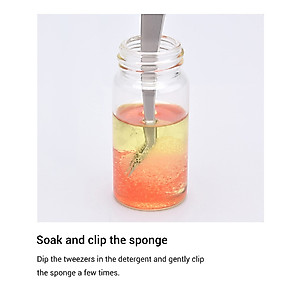 2 Pcs Eyelash Extension Tweezers Cleaning Tool with Liquid Remover and Sponge Ball Eyelash Curler Cleaner Tweezers Cleaning Tool Kit For Lash Extension Tools