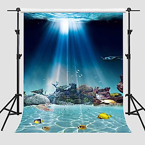 Underwater World Backdrop for Party Decorations MEETSIOY 5x7ft Stonefish Turtle Plant Sunlight Sea Water Background Newborn Child Photo Studio Props Themed Party Curtain Background LXMT077