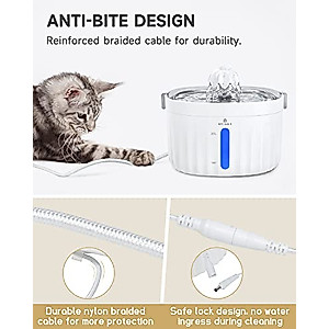 Cat Water Fountain, APETDOLA Cat Fountain Automatic with Stainless Steel Tray, 2L/67oz Ultra-Quiet Pet Water Fountain for Cats Inside, Cat Fountain Water Bowl, for Cats, Dogs, Multiple Pets