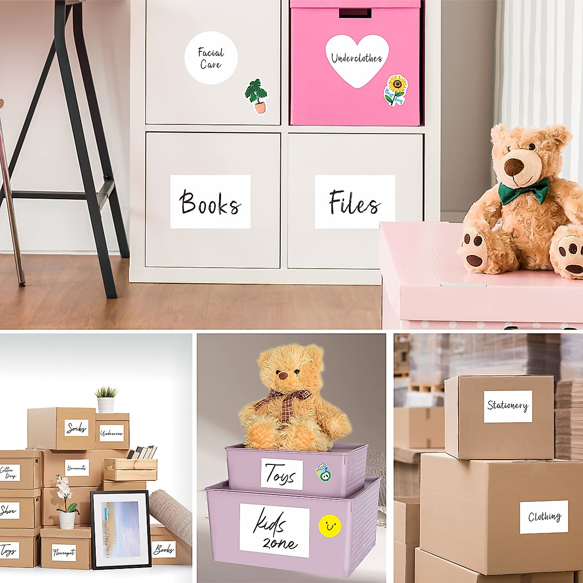 80 Large Size Removable Customizable Blank Labels, Water/Oil/Tear Resistant, No Residue for Home Organization Projects, Bins, Kitchen Storage Containers, Desk Items(6”x 4”)