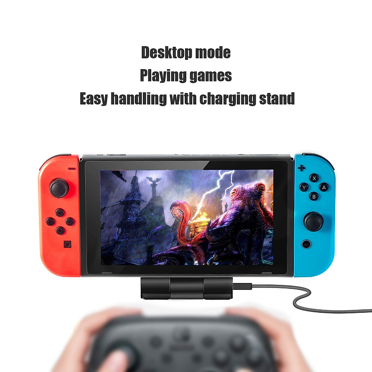 Switch HDMI Dock, Foldable Switch HDMI Docking Station, Portable TV Dock for Switch/Switch OLED with Screen Switch Button, USB C Power Input and USB 3.0 Port