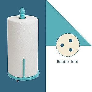 Lattice Countertop Paper Towel Holder, Cast Iron, By Home Basics, (Turquoise) | Contemporary Paper Towel Holders | With Non-Skid Feet and Tear-Arm
