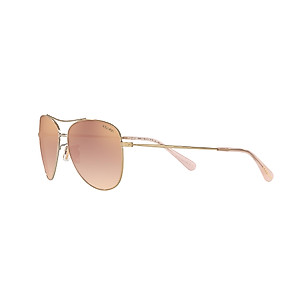 Coach HC7079 Sunglasses, Light Gold/Rose Gold Gradient Mirrored, 58 mm