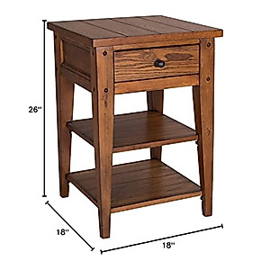 Liberty Furniture Industries Lake House Chair Side Table, 18" x 18" x 26", Medium Brown