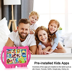 NORTH BISON Kids Tablet, 7 inch Android 11.0 Tablet for Kids, 3GB 32GB Toddler Tablet with Bluetooth-Pink