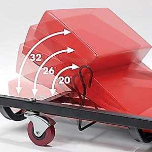 BIG RED TR6452 Torin Rolling Garage/Shop Creeper: 40" Padded Mechanic Cart with Adjustable Headrest and 6 Casters, Red