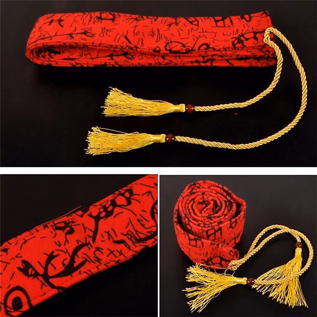 Multicolor Fishing Pole Bags, Fishing Rods Telescopic Pole Bag, High Elastic Fishing Rod Bag, Rod Cover Fishing Rods Accessories(Black red)